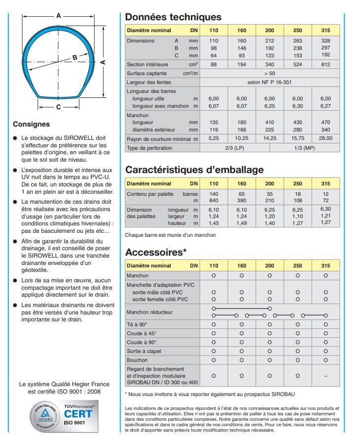 DRAIN ROUTIER SIROWELL A CUNETTE PLATE - HEGLER - Gosset Matériaux